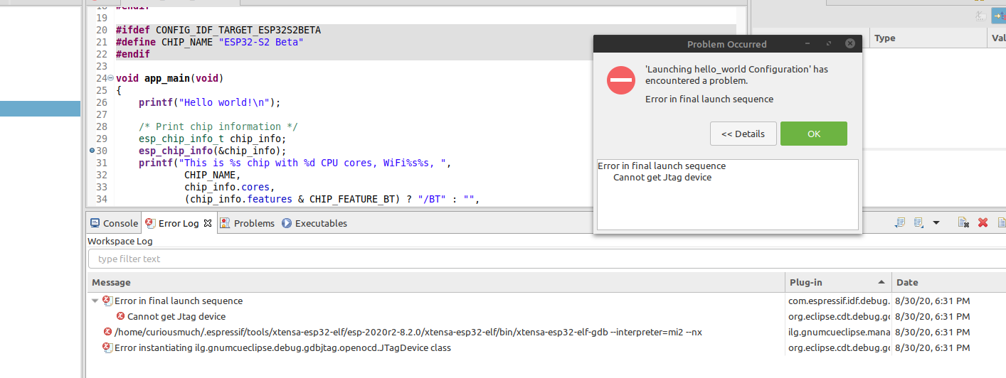 Openocd Gdb Debugging Plugin Functionality Fails Iep 229 · Issue 118 · Espressifidf 