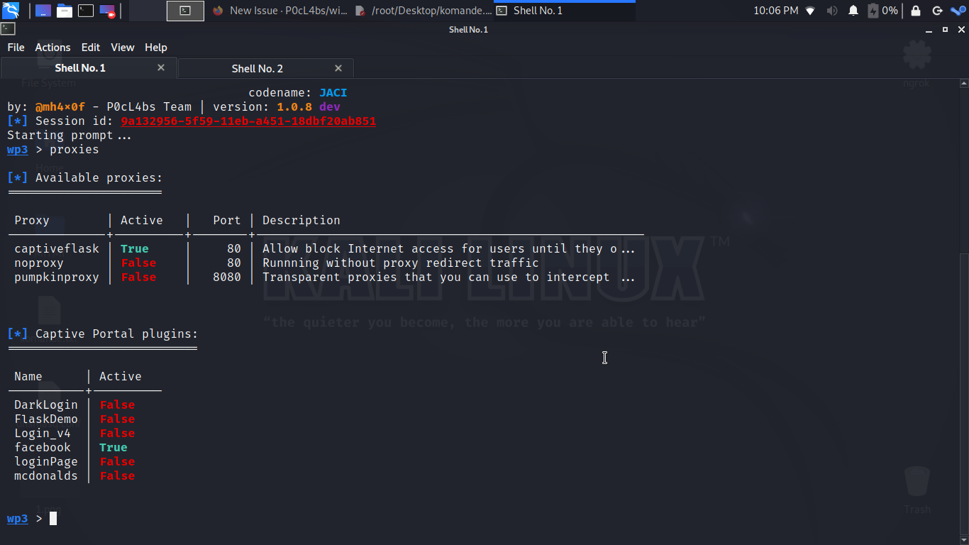 Failed to start captive portal · Issue #127 · P0cL4bs/wifipumpkin3 · GitHub