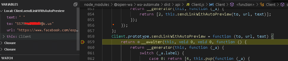 Fail when send a link sendLinkWithAutoPreview · Issue #916 · open-wa/wa-automate-nodejs · GitHub