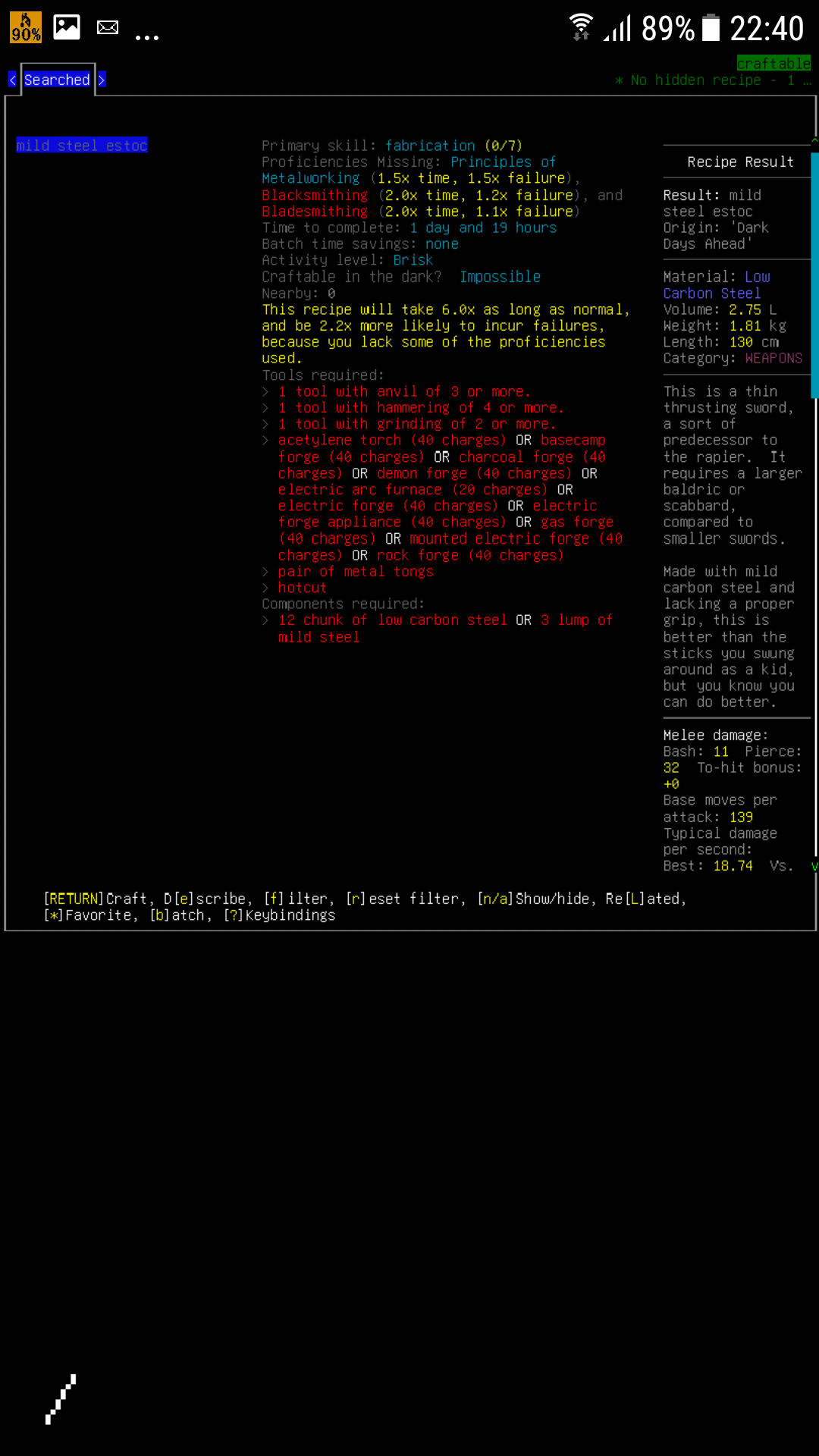Some mild weapon needs hammering 4 instead of 3 to craft · Issue #63132 · CleverRaven/Cataclysm ...