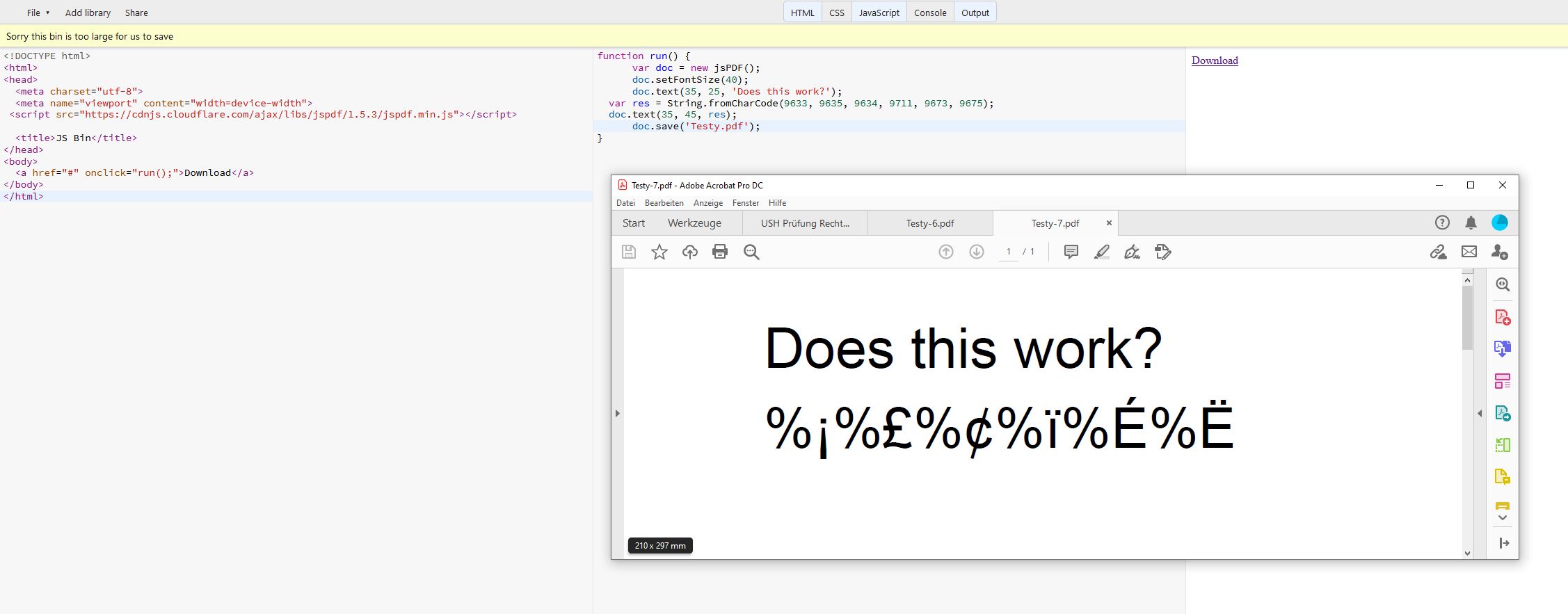 Textoutput With ascii Not Working Issue 2708 Parallax jsPDF GitHub