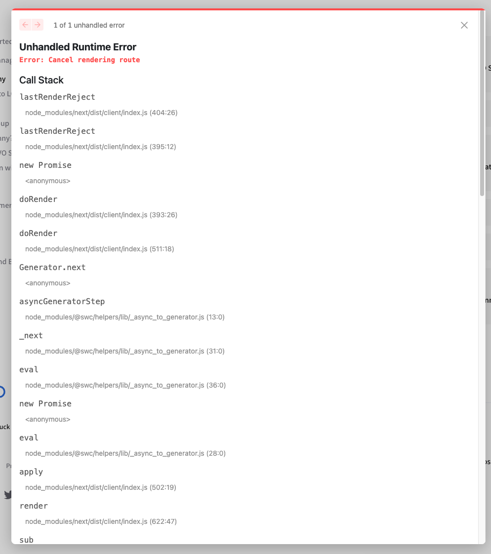 Cancel Rendering Route Error when Router Push hash · Issue #37362 · vercel/next.js · GitHub