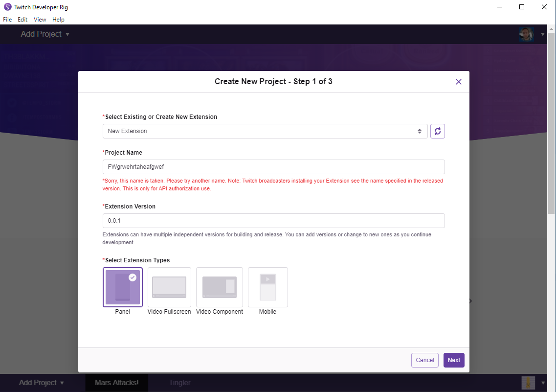 Any Project Name is 'already taken' on Create New Project · Issue #548 · twitchdev/issues · GitHub