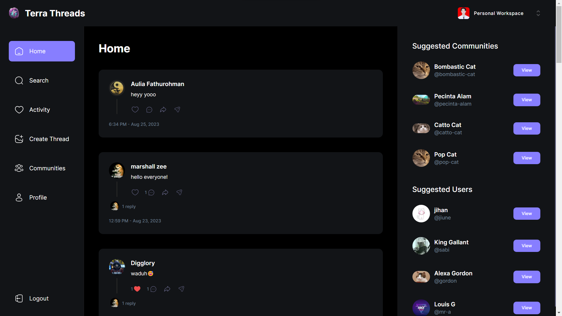 GitHub - MartinZakhaev/threads-clone