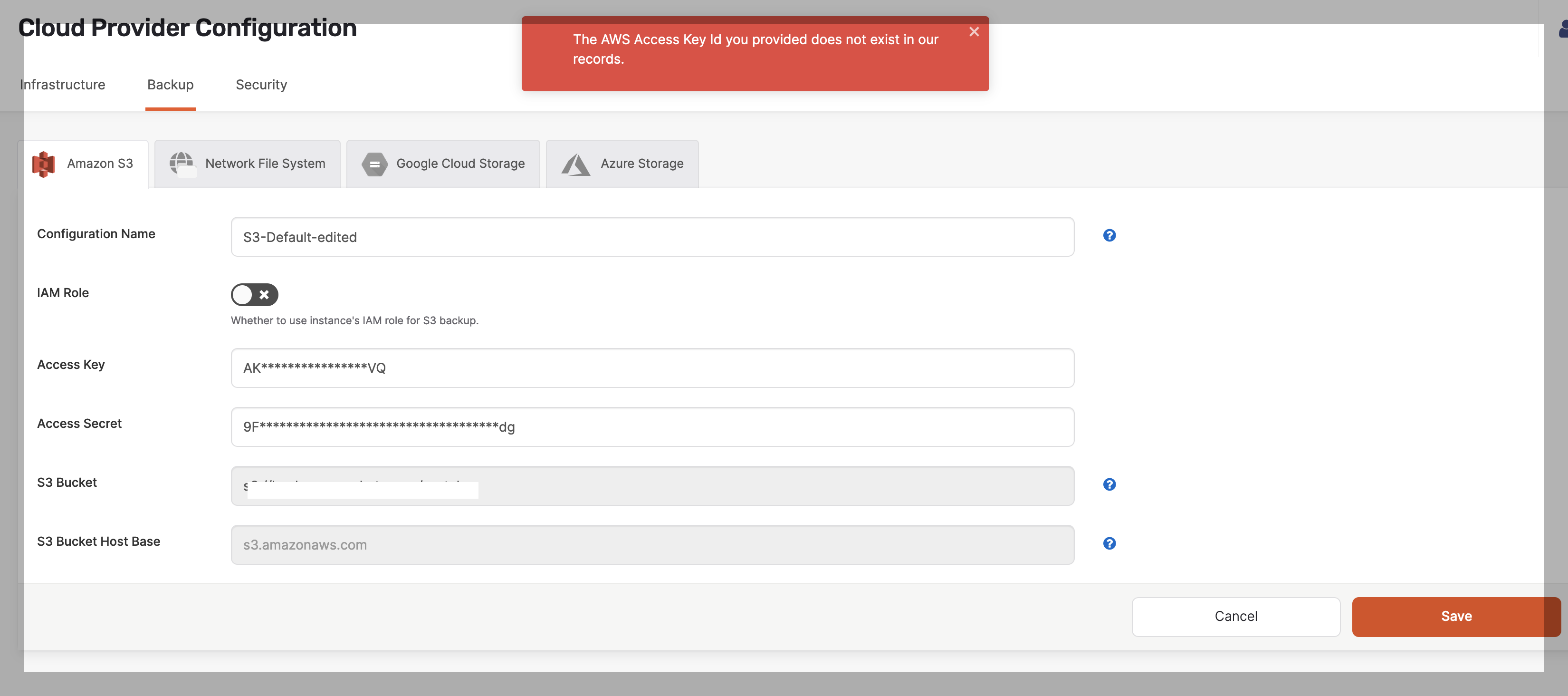 [Platform] Allow editing "Configuration Name" for backup storage provider without security ...