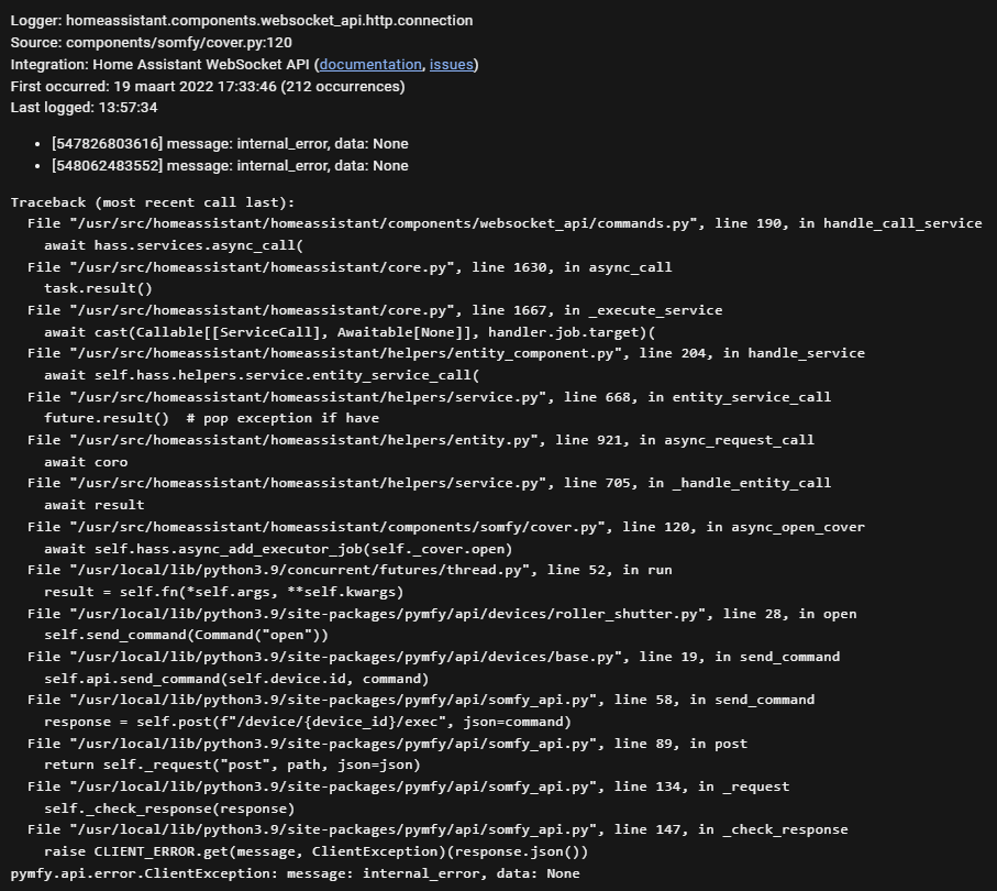 Overkiz (by Somfy) causing internal errors for screens · Issue #68390 · home-assistant/core · GitHub