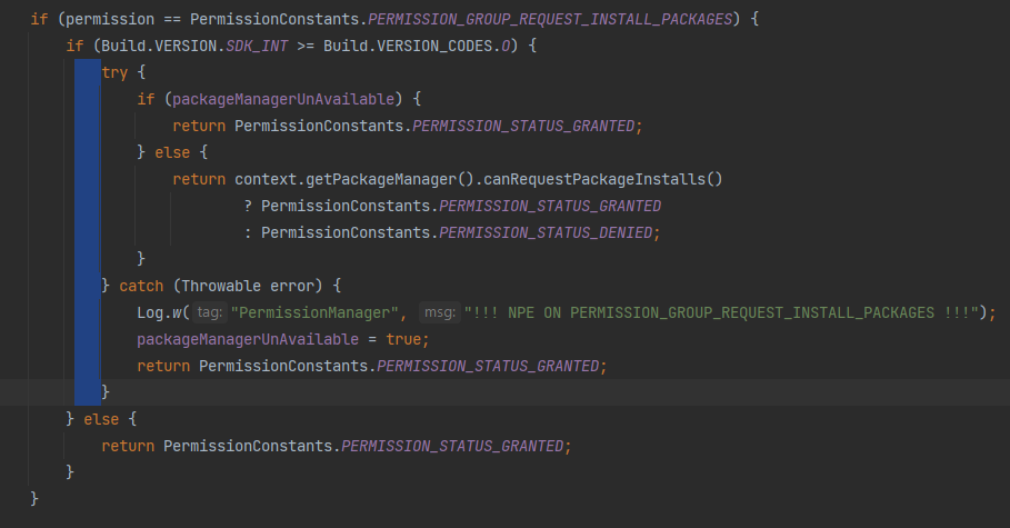 [BUG] Attempt to invoke virtual method 'android.content.pm.PackageManager android.app.Activity ...