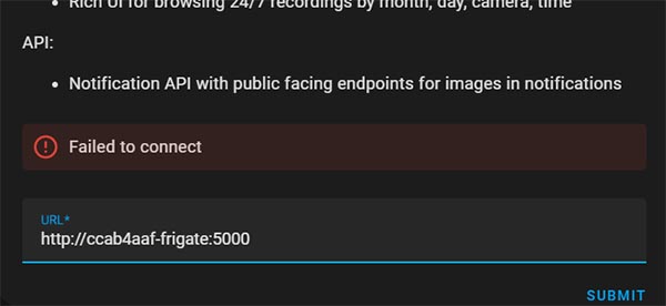 Failed to connect - another one. · Issue #360 · blakeblackshear/frigate-hass-integration · GitHub