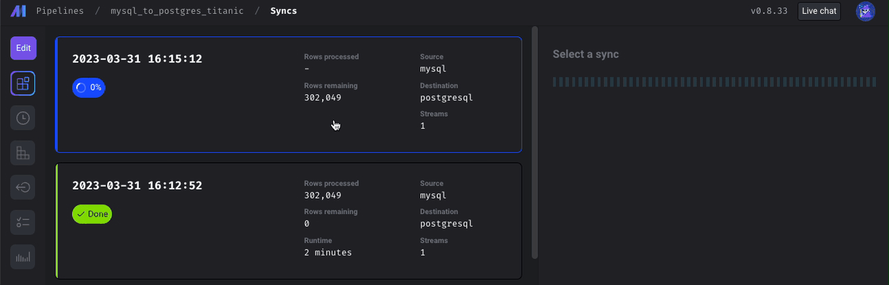 Sync UI is not updating the rows processed value · Issue #1898 · mage-ai/mage-ai · GitHub