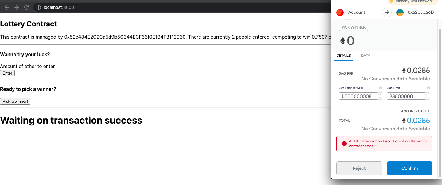 Github Andres Andrettilottery Dapp A Dapp That Raffles Off A Pool Of Money Entered By 