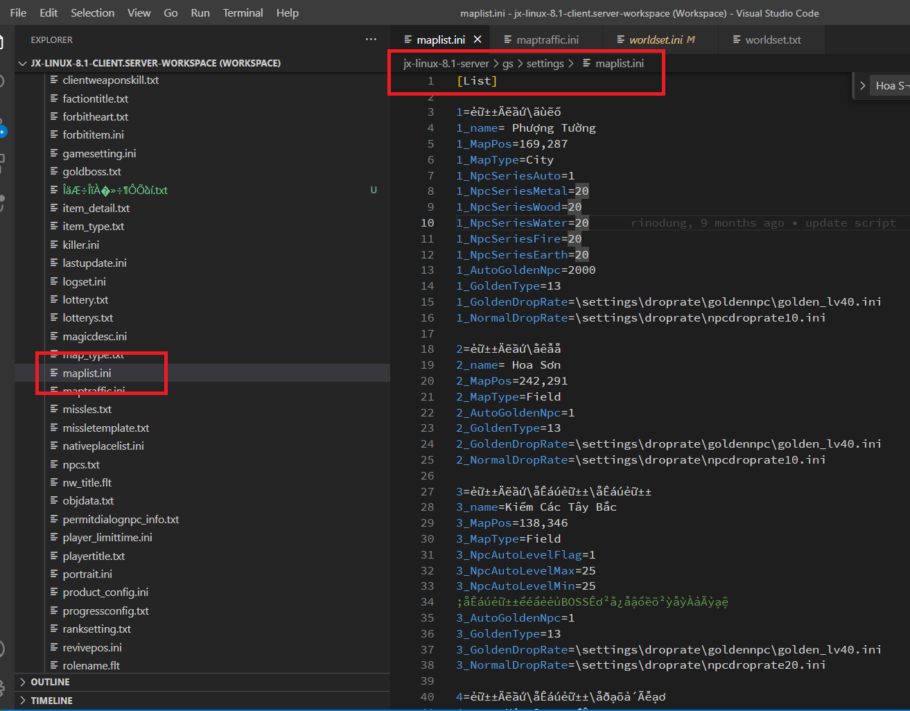 [JX-LINUX] CHỦ ĐỀ MAP - BẢN ĐỒ - MAPLIST.INI - WORLDSET.INI - WORLDSET.TXT - MAPTRAFFIC.INI ...