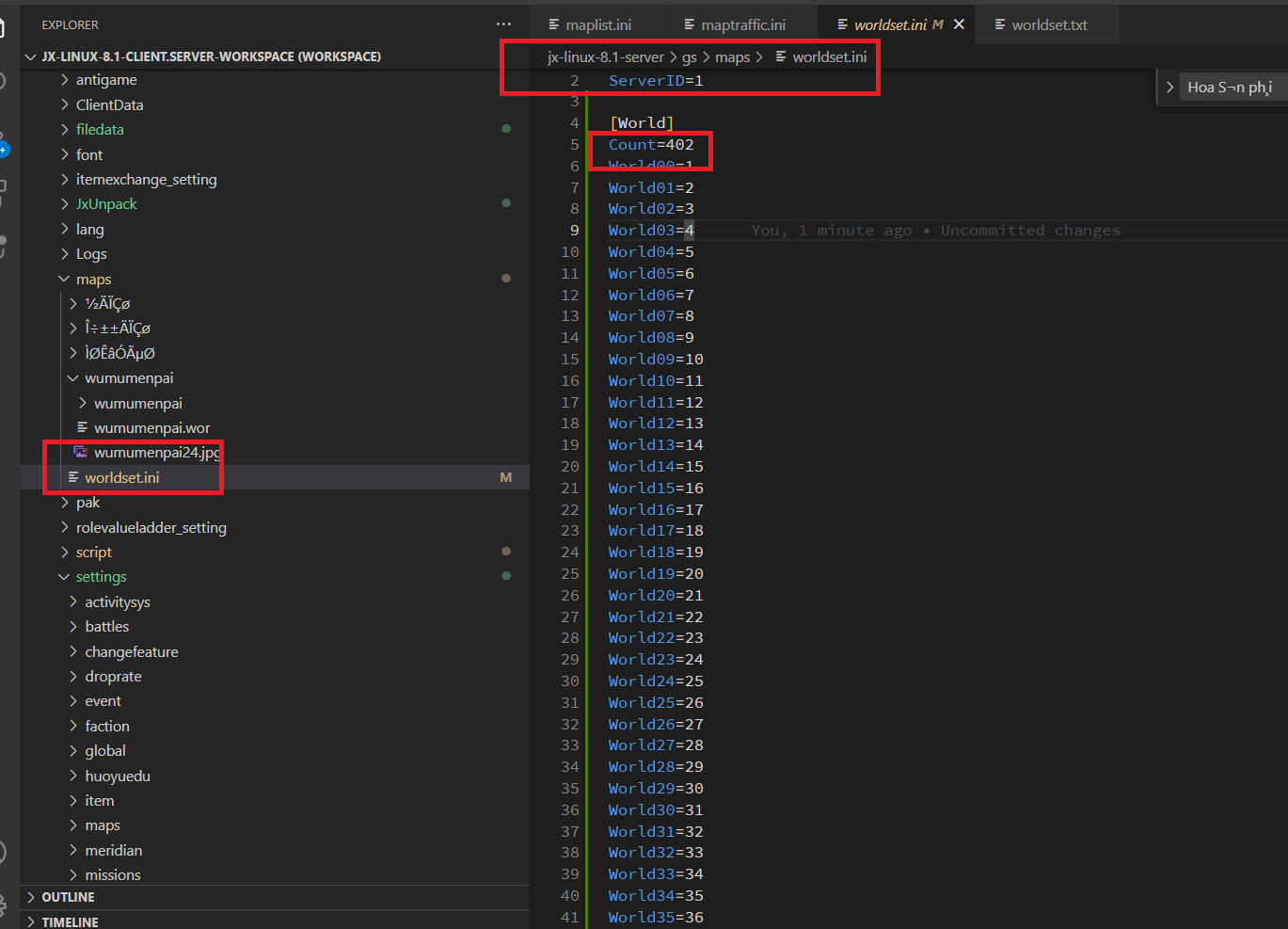 [JX-LINUX] CHỦ ĐỀ MAP - BẢN ĐỒ - MAPLIST.INI - WORLDSET.INI - WORLDSET.TXT - MAPTRAFFIC.INI ...