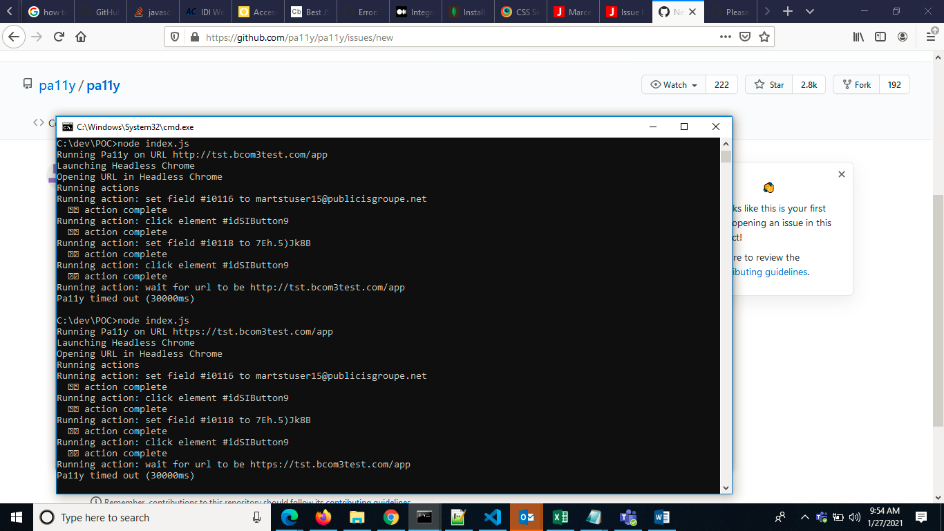 Getting timeout error everytime i use actions · Issue #547 · pa11y/pa11y · GitHub