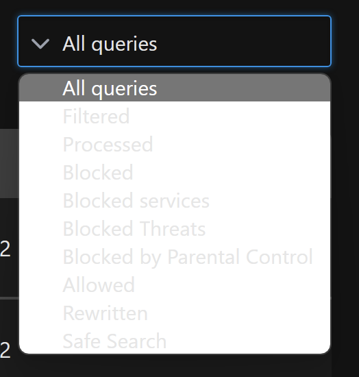 Light drop-down list in query log · Issue #5445 · AdguardTeam ...
