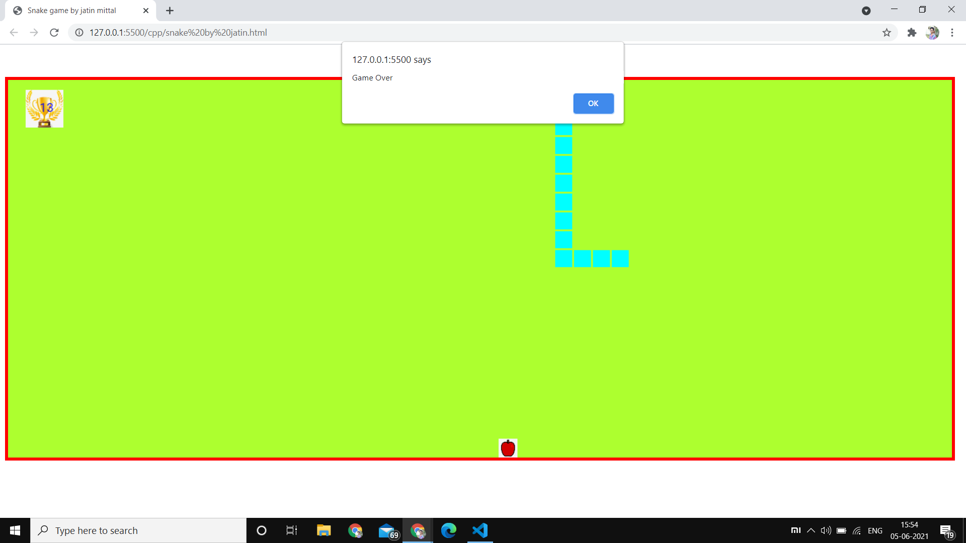 GitHub - jatin-mittal/snake-game: This game is using OOPs concept . I ...