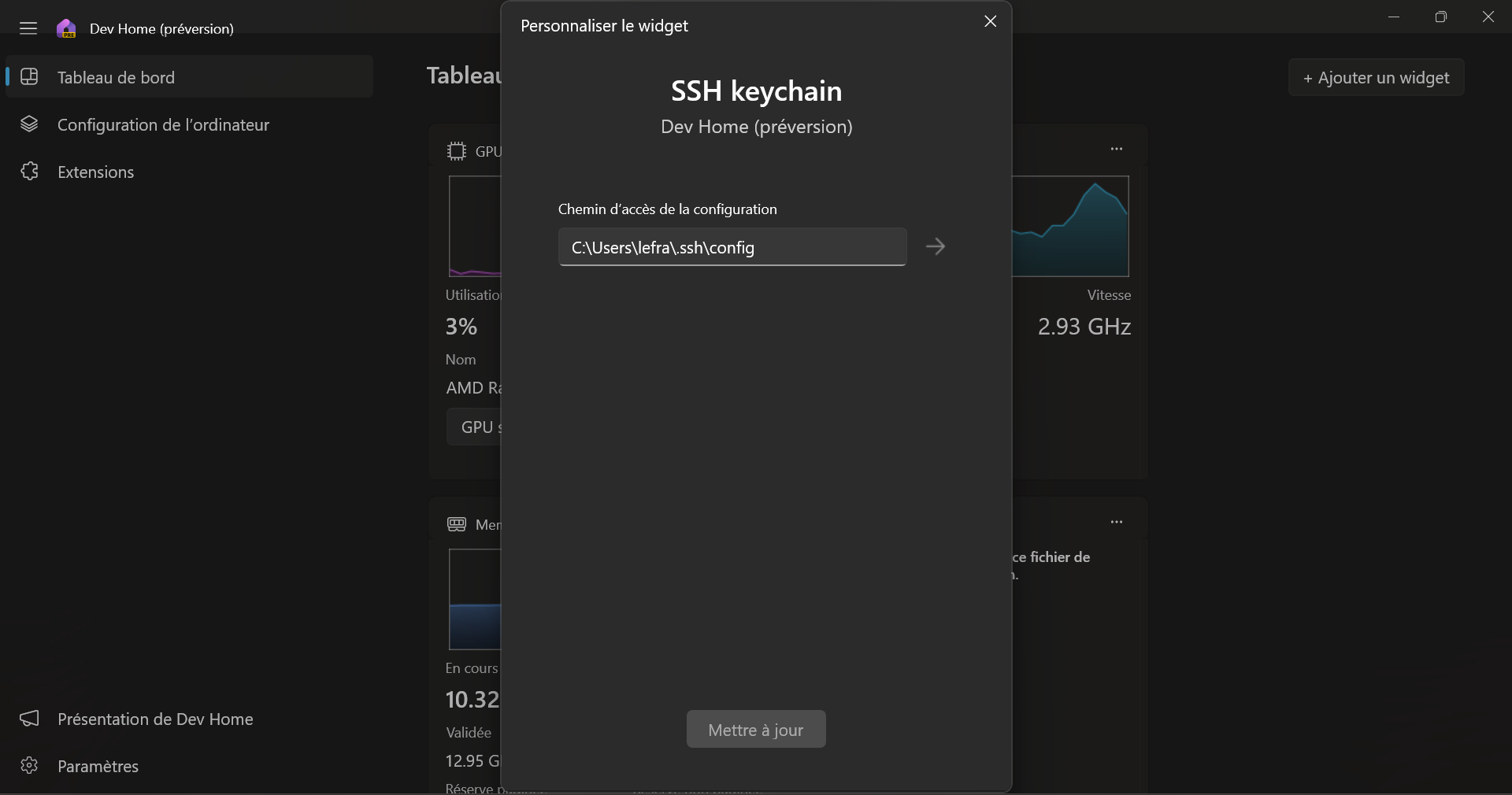 Bug SSH Widget on Dashboard · Issue #1614 · microsoft/devhome · GitHub