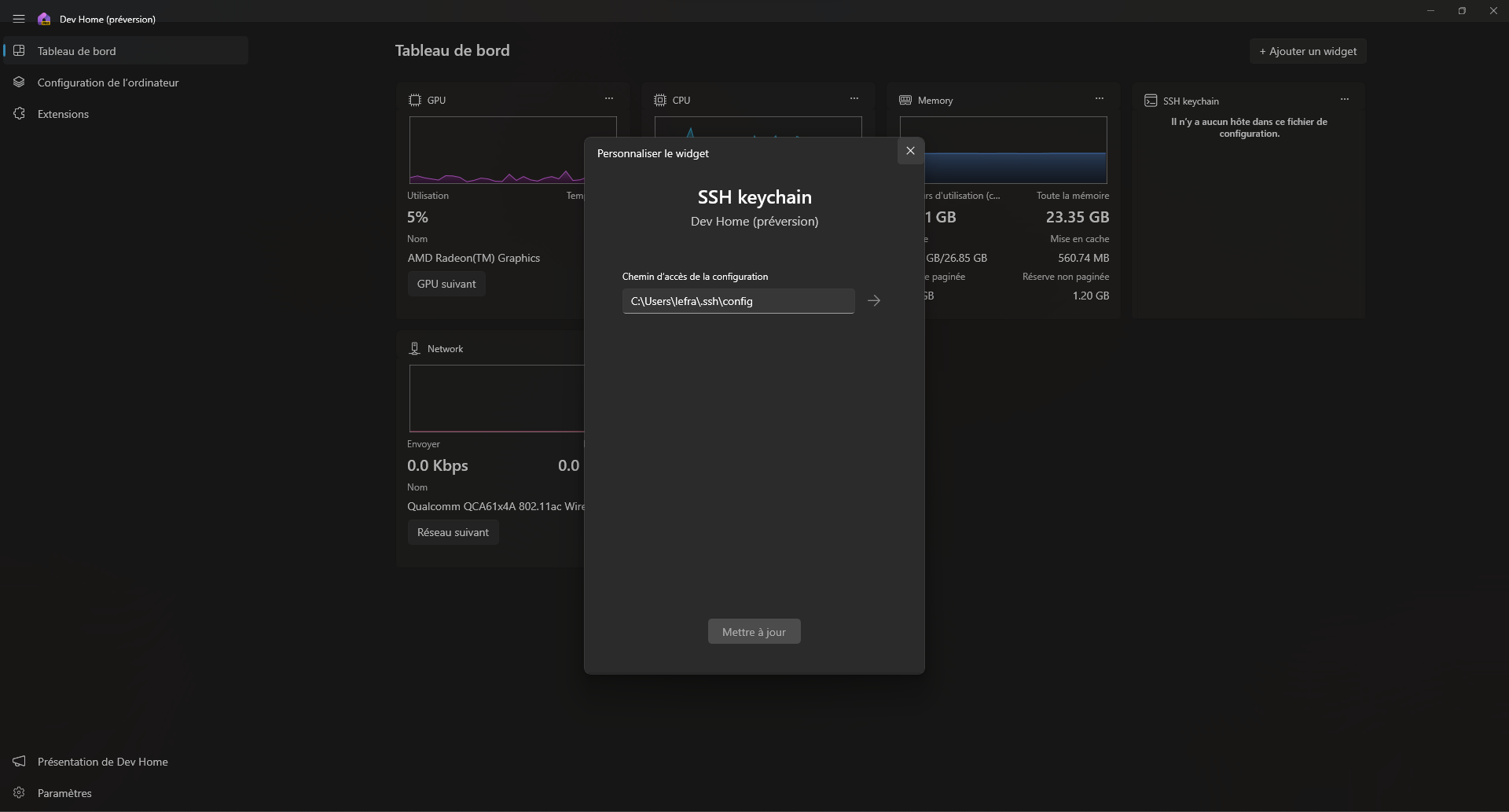 Bug SSH Widget on Dashboard · Issue #1614 · microsoft/devhome · GitHub
