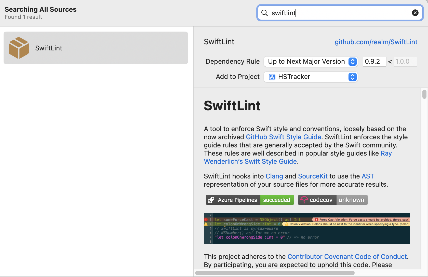 Cannot Add Swiftlint As Package For Xcode Plugin · Issue 4641 · Realm