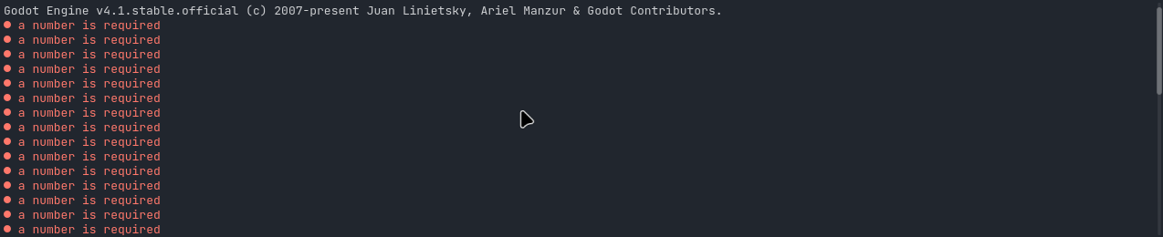 Godot 4.1 "A number is required" · Issue #79241 · godotengine/godot · GitHub