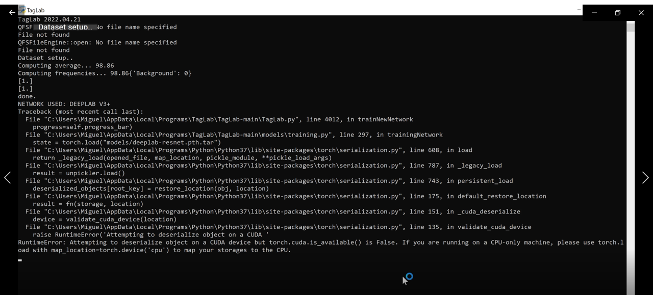 Training with CPU · Issue #47 · cnr-isti-vclab/TagLab · GitHub