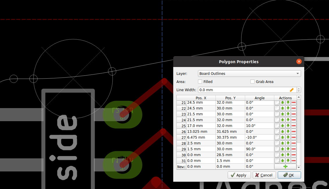 Board Editor : Artefact in a rounded shape · Issue #901 · LibrePCB/LibrePCB · GitHub