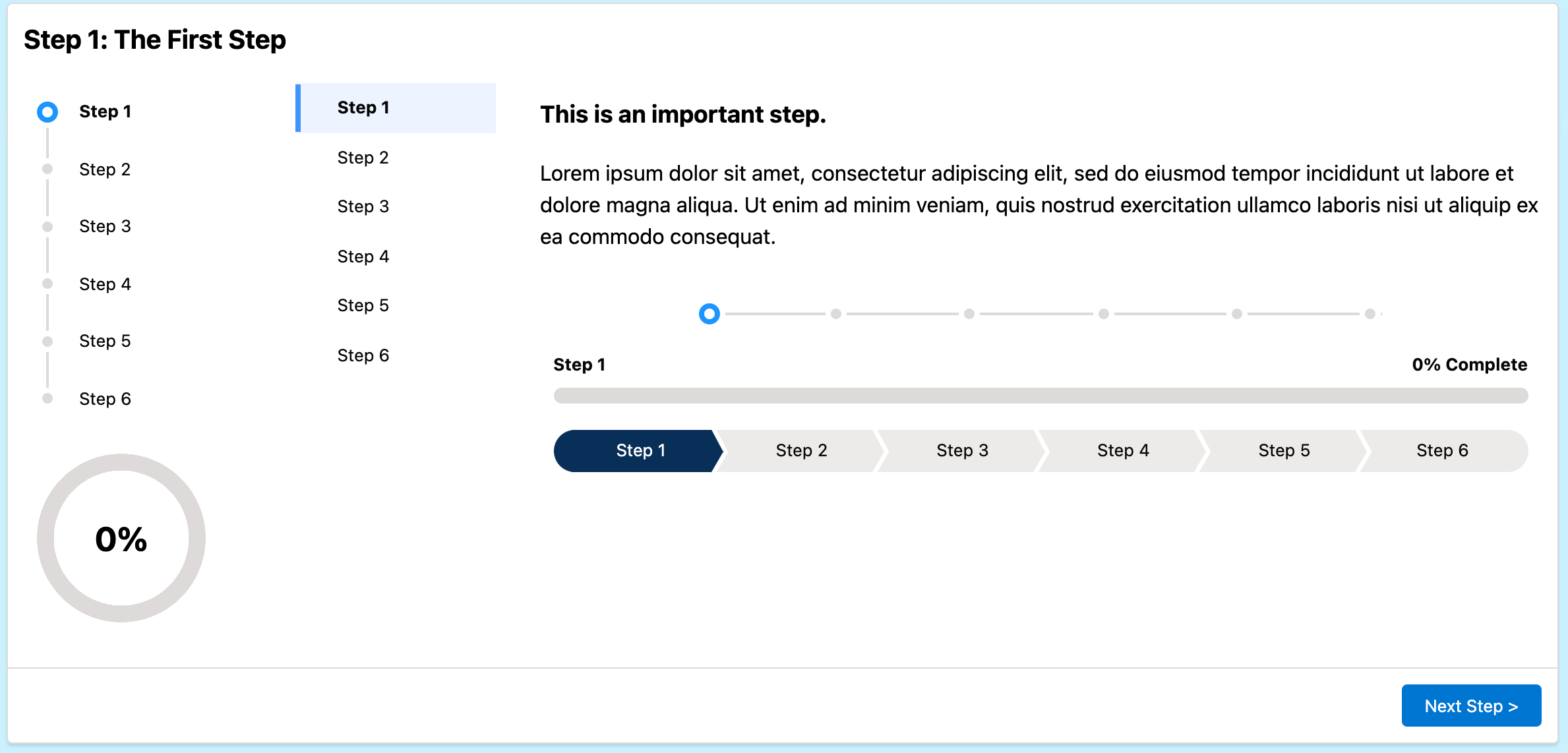 Current Step Percentage Completion not working with 0. · Issue #1 ...