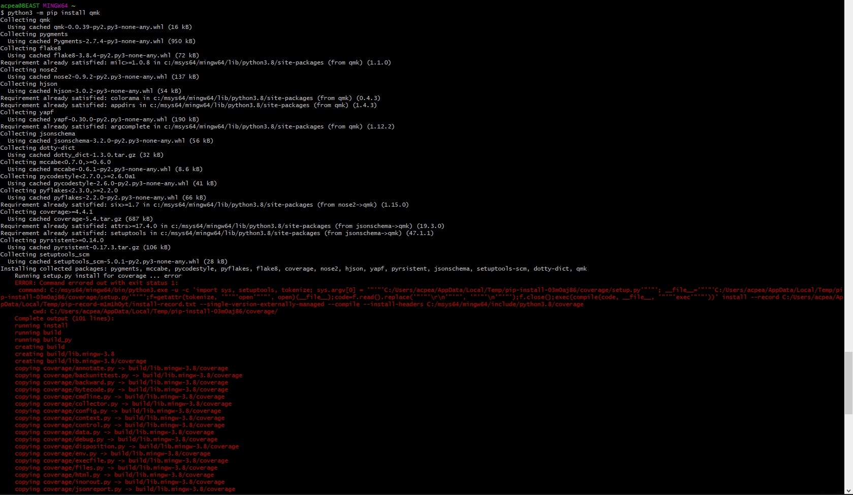 [bug] Installing QMK via MINGW64 errors out halfway through · Issue #11710 · qmk/qmk_firmware ...
