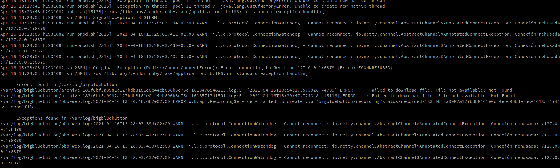 run-prod.sh error connecting to redis · Issue #12031 · bigbluebutton/bigbluebutton · GitHub