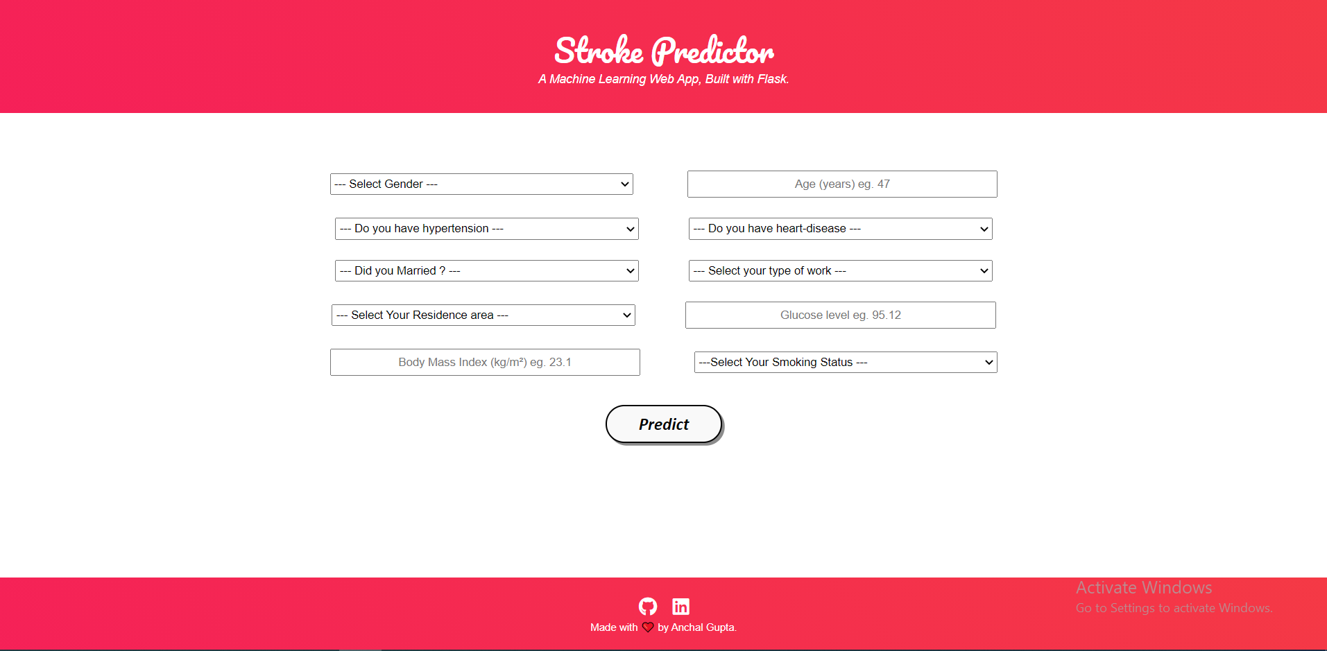 GitHub - Anchal1508/Stroke-Prediction-WebApp