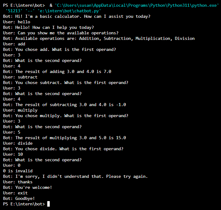 GitHub - SusanthNarayanan/Basic-Chatbot-Calculator