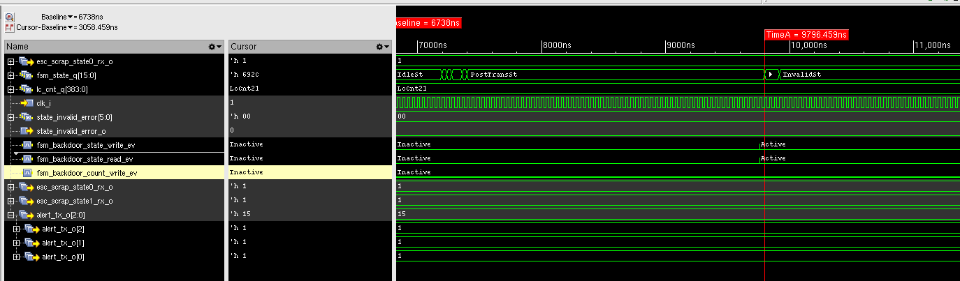 [lc_ctrl] State error bit of status register not set for forced FSM state · Issue #9431 ...