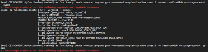 Functionapp Cli Error Messages Are Inaccurate With Regards To Flags Usage · Issue 8169 · Azure 5570