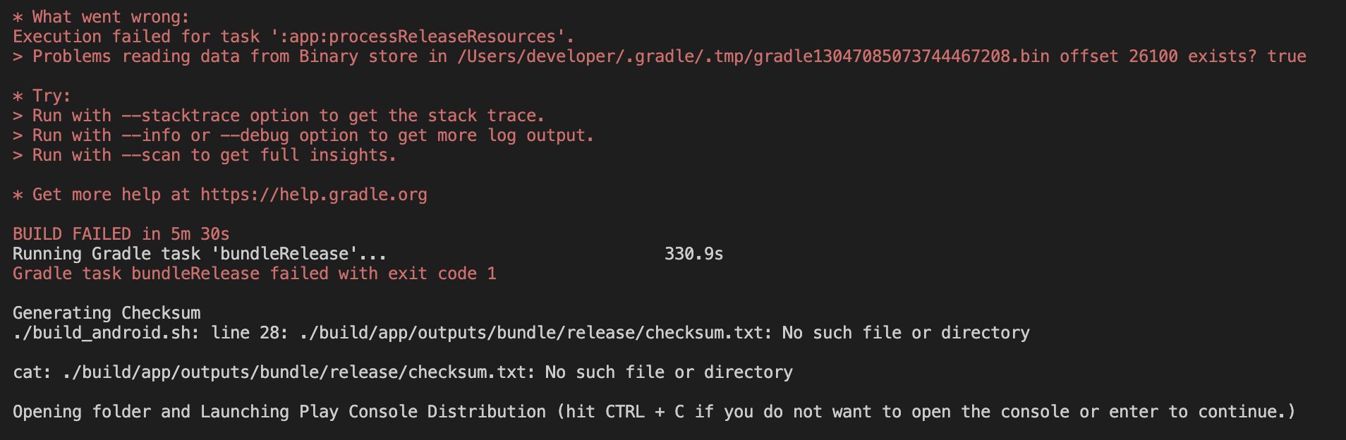 Urgent issue with the SDK 2.0.16+19 causing Problems reading from binary store error · Issue #29 ...