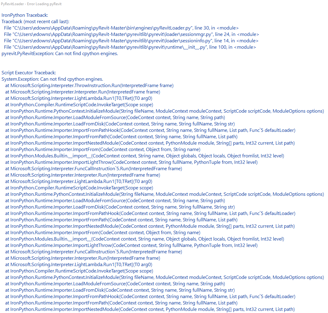 Pyrevit Error Messages With Revit 2021 · Issue 1592 · Pyrevitlabs Pyrevit · Github