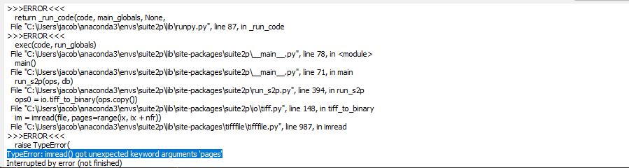 TypeError when running suite2p on sample data · Issue #903 · MouseLand/suite2p · GitHub