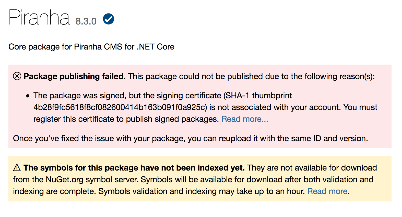 Code Signing Certificate Request: Piranha CMS · Issue #63 · dotnet-foundation/projects · GitHub