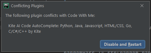Kite conflicts Code With Me in PyCharm · Issue #721 · kiteco/issue-tracker · GitHub