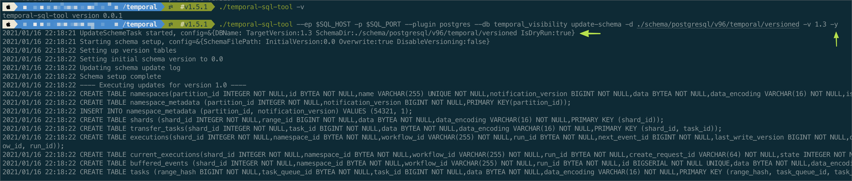 temporal-sql-tool dry-run not working · Issue #1197 · temporalio/temporal · GitHub