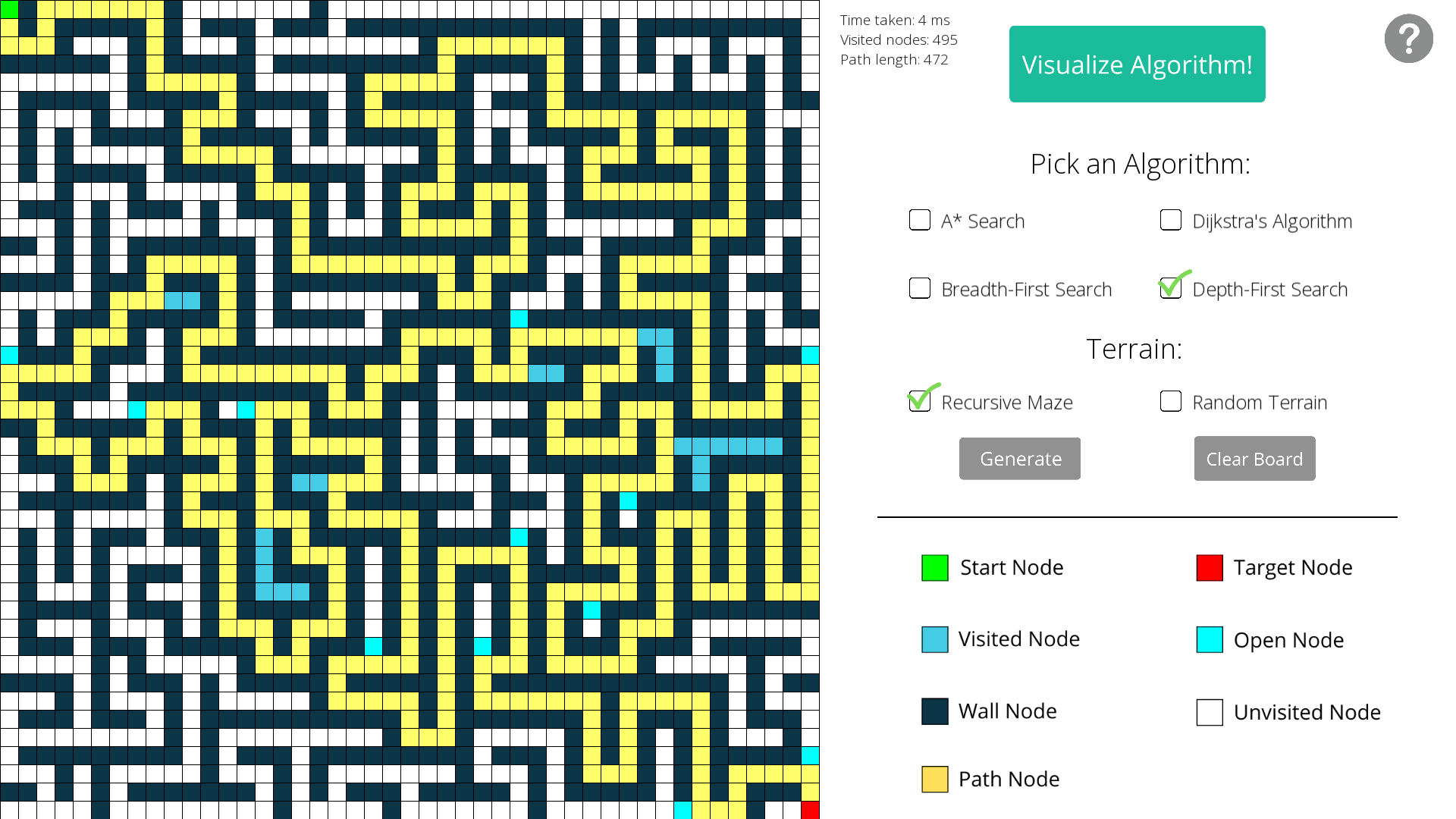 Github Joshuainovero Pathfinding Visualizer