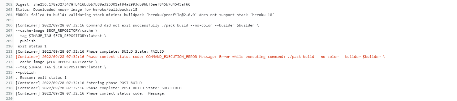 buildpack heroku/procfile@2.0.0 does not support stack heroku-18 · Issue #2125 · Automattic/node ...