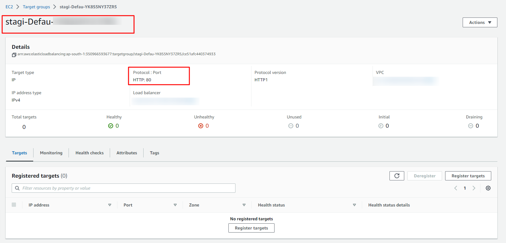 Default Target Group For Each Listener On The Load Balancer Is Forwarding On Port 80 Instead Of