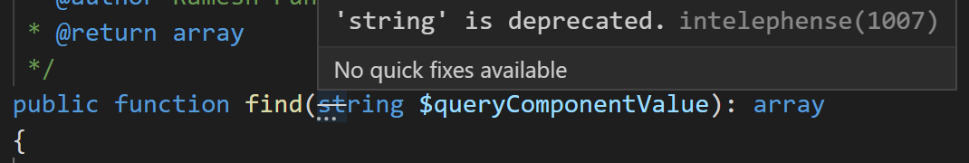 Valid parameter type of method displayed as deprecated. · Issue #966 · bmewburn/vscode ...