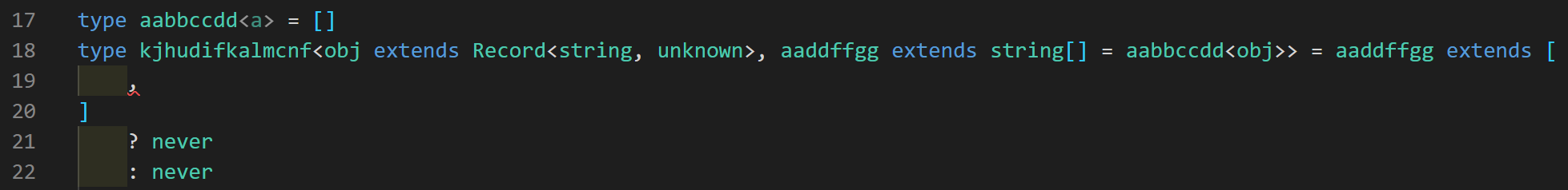 When Formatting Typescript Generics A Comma Was Incorrectly Inserted In The Empty Array