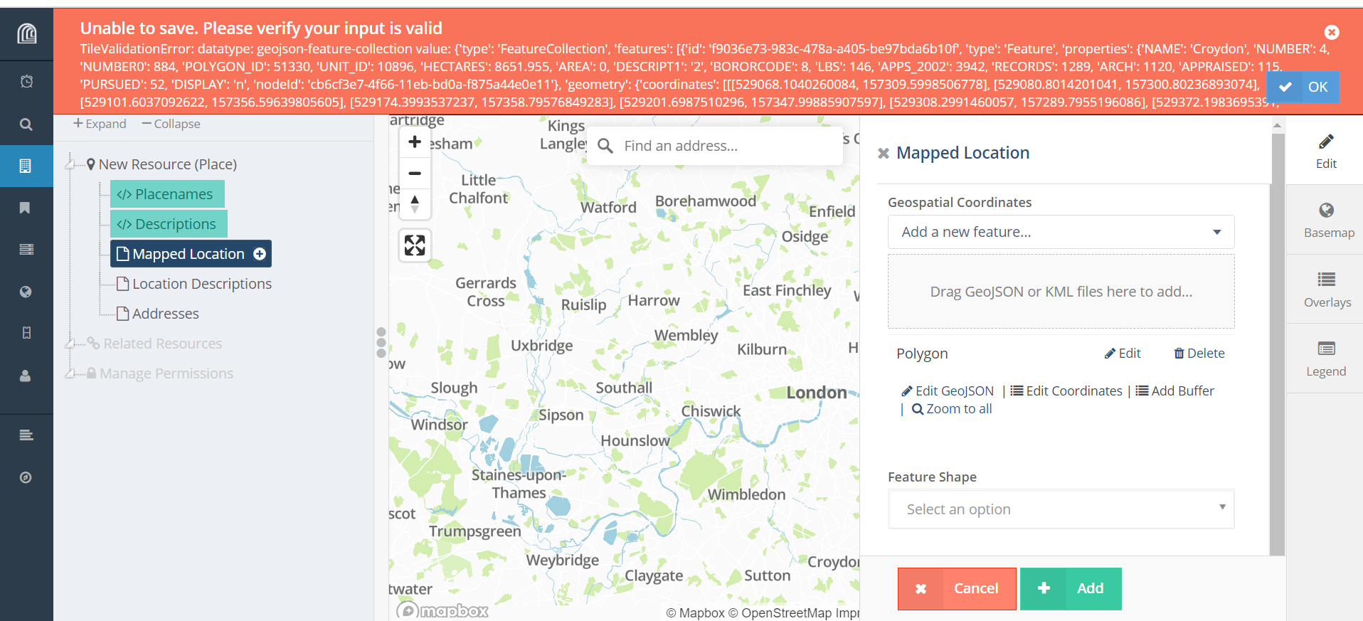 Unable to edit large/complex GeoJSON · Issue #696 · archesproject/arches-her · GitHub