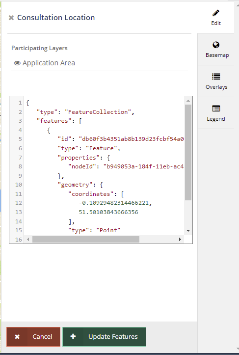 Application Area workflow - no cancel/update buttons when editing GeoJSON · Issue #912 ...