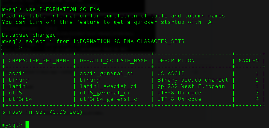 Table 'INFORMATION_SCHEMA.COLLATIONS' doesn't exist · Issue #7763 · pingcap/tidb · GitHub