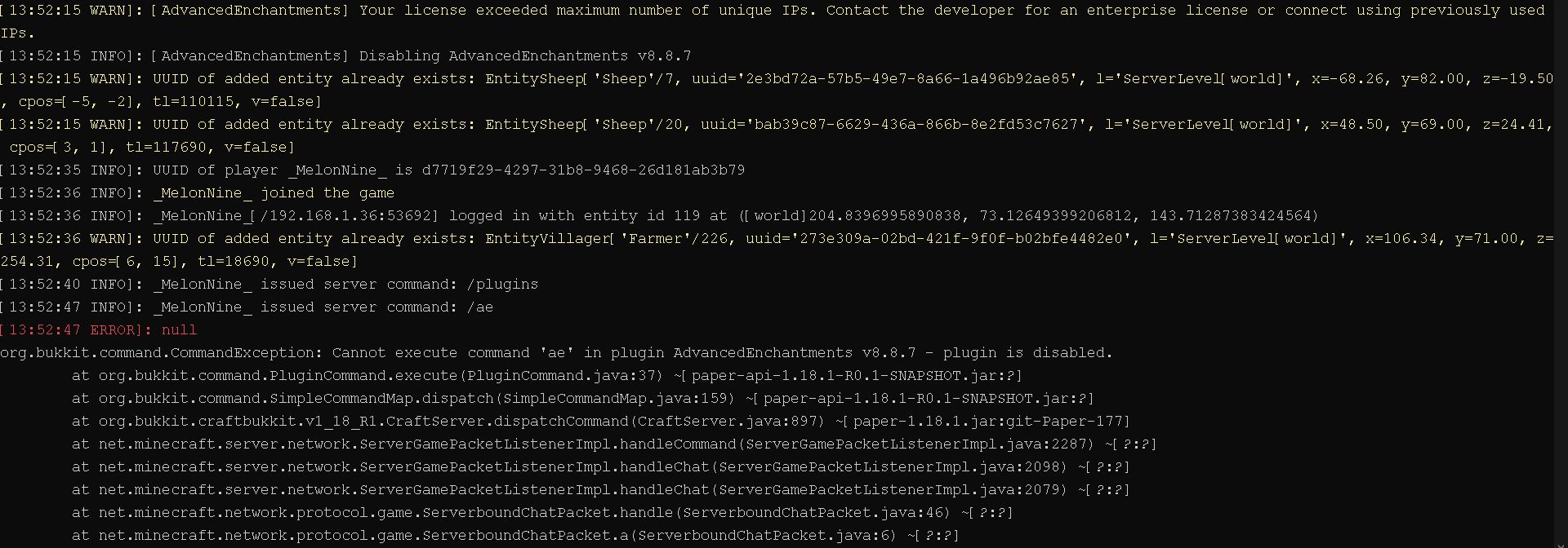 Your license exceeded maximum number of unique IPs. Contact the developer for an enterprise ...