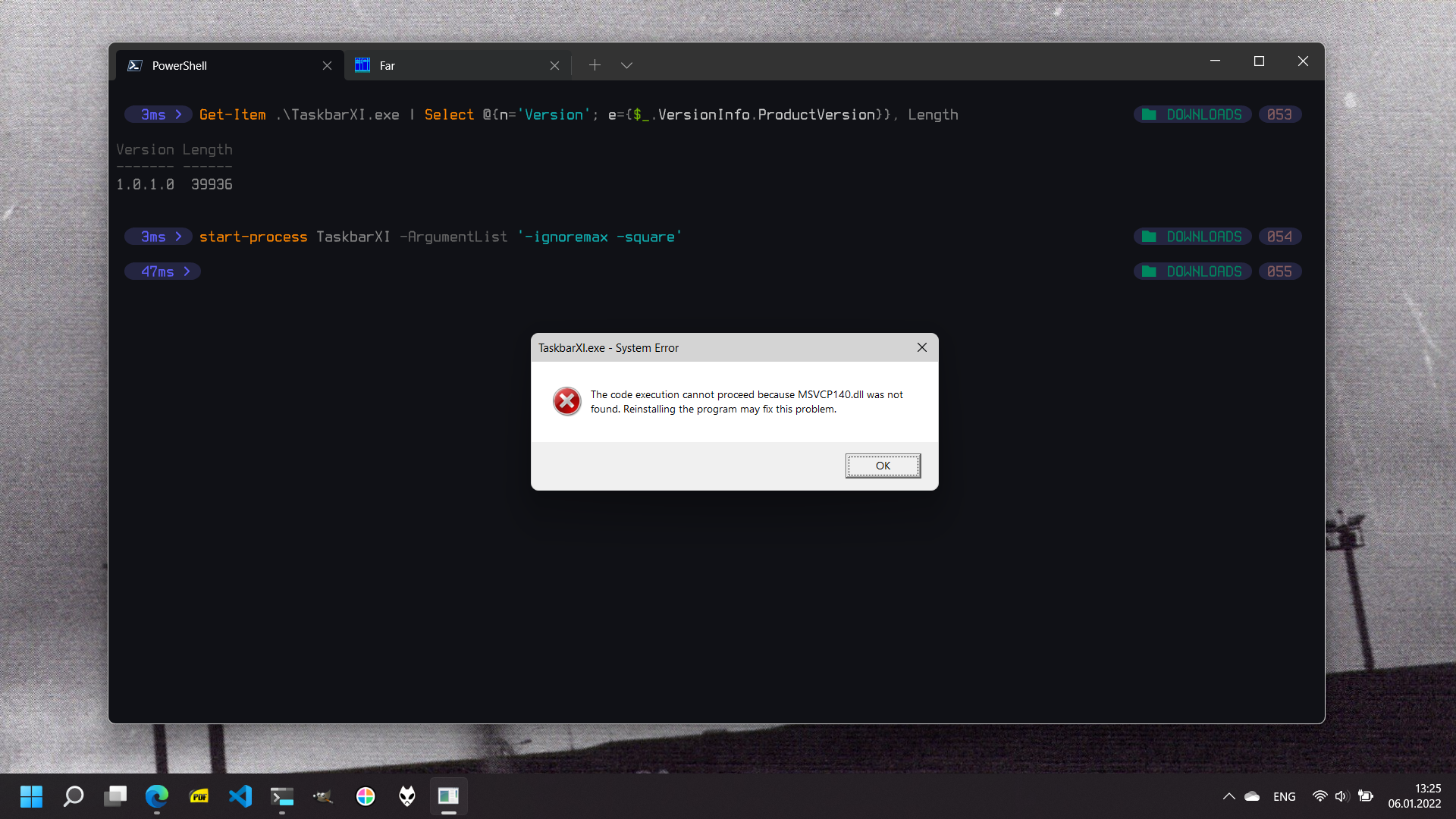 1.0.1.0 does not start,about chrisand1998/taskbarxi - Code Monkey