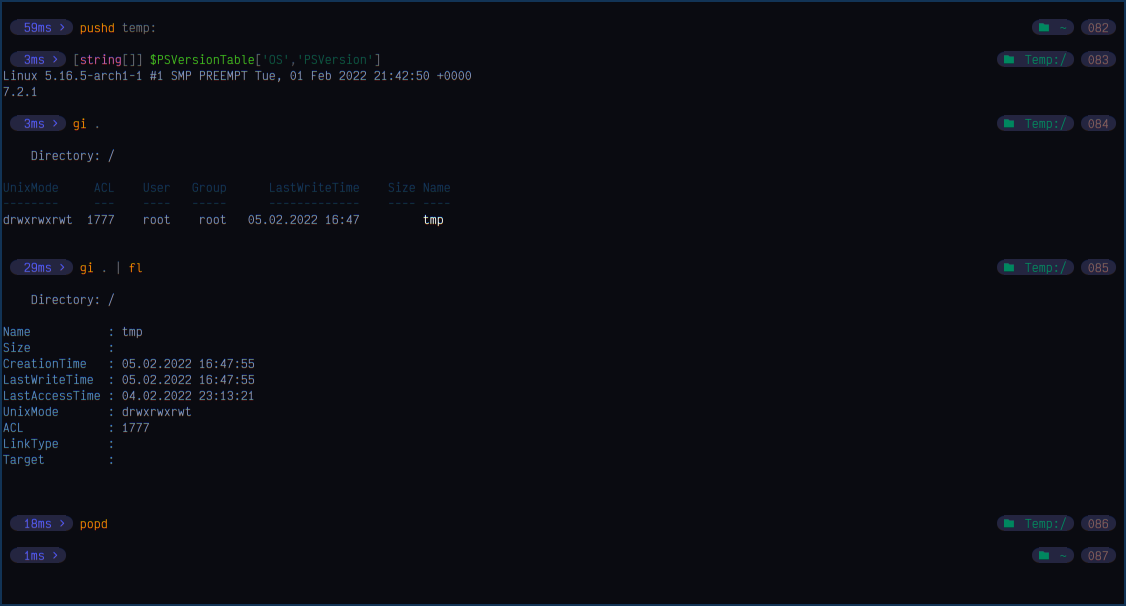List format on FileInfo and DirectoryInfo on Unix-like systems shows ...