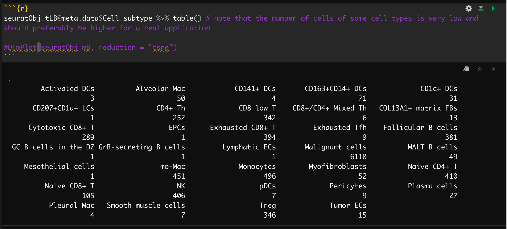 Error in get_expressed_genes(receiver, seuratObj_tLB) : One or more provided cell clusters is ...